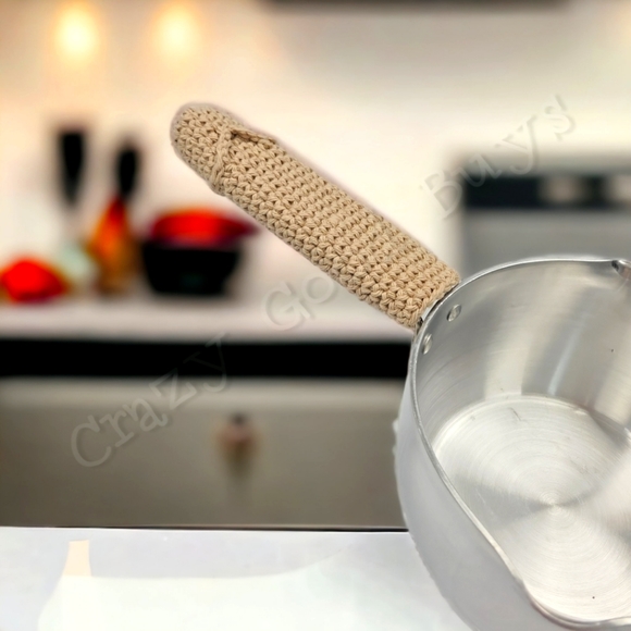 Handmade | Kitchen | Handmade Crochet Pan Pot Handle Cover Skintone Gag ...